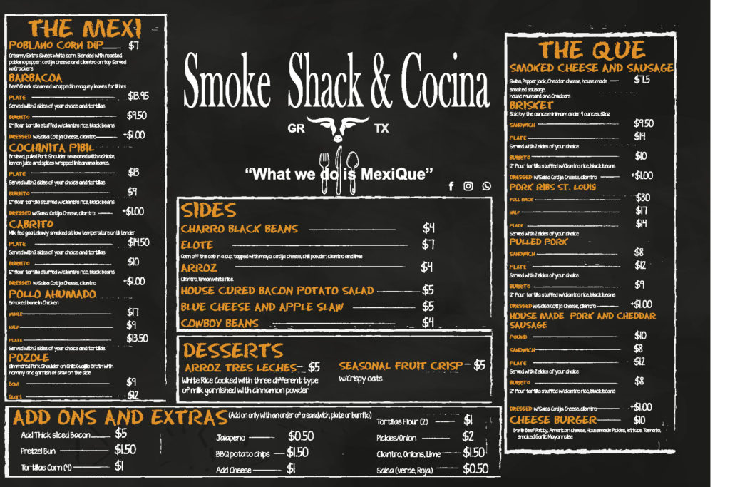 Menu – Sexton Mill