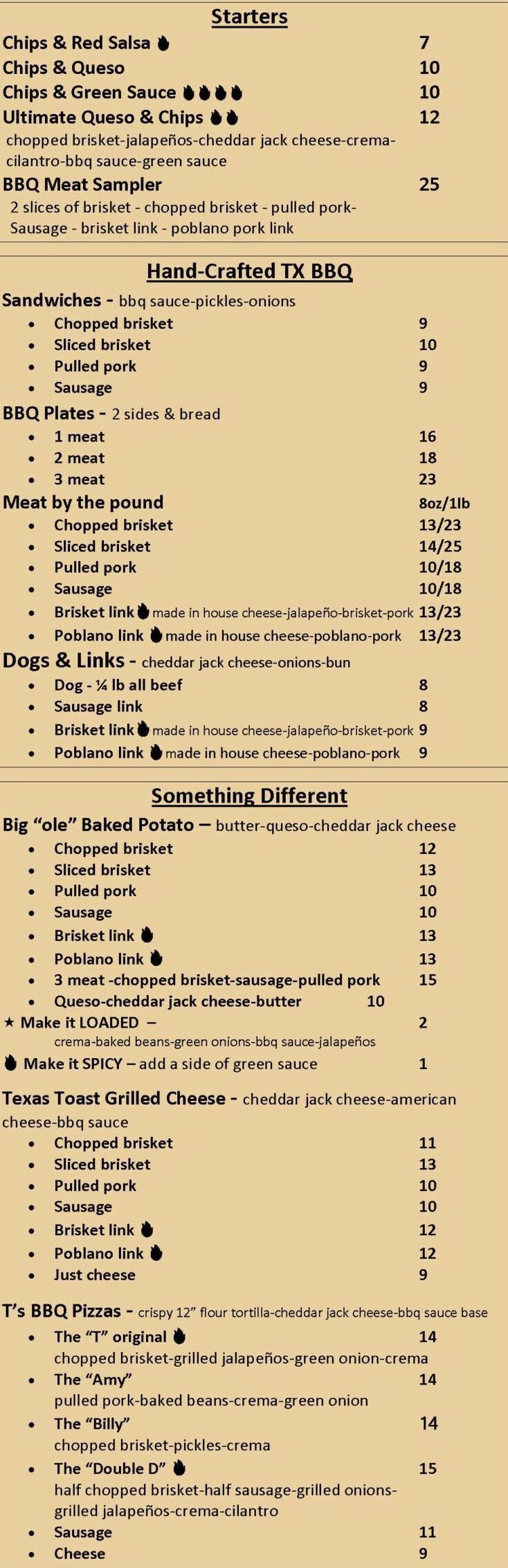 Menu – Sexton Mill